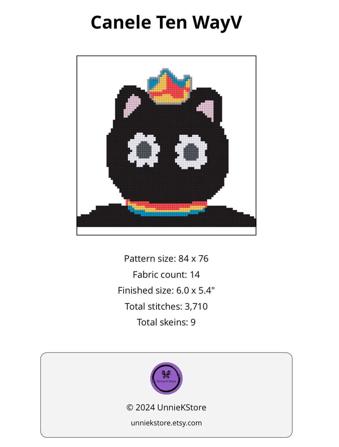 Canele Ten Wayv Cross Stitch Pattern - Etsy