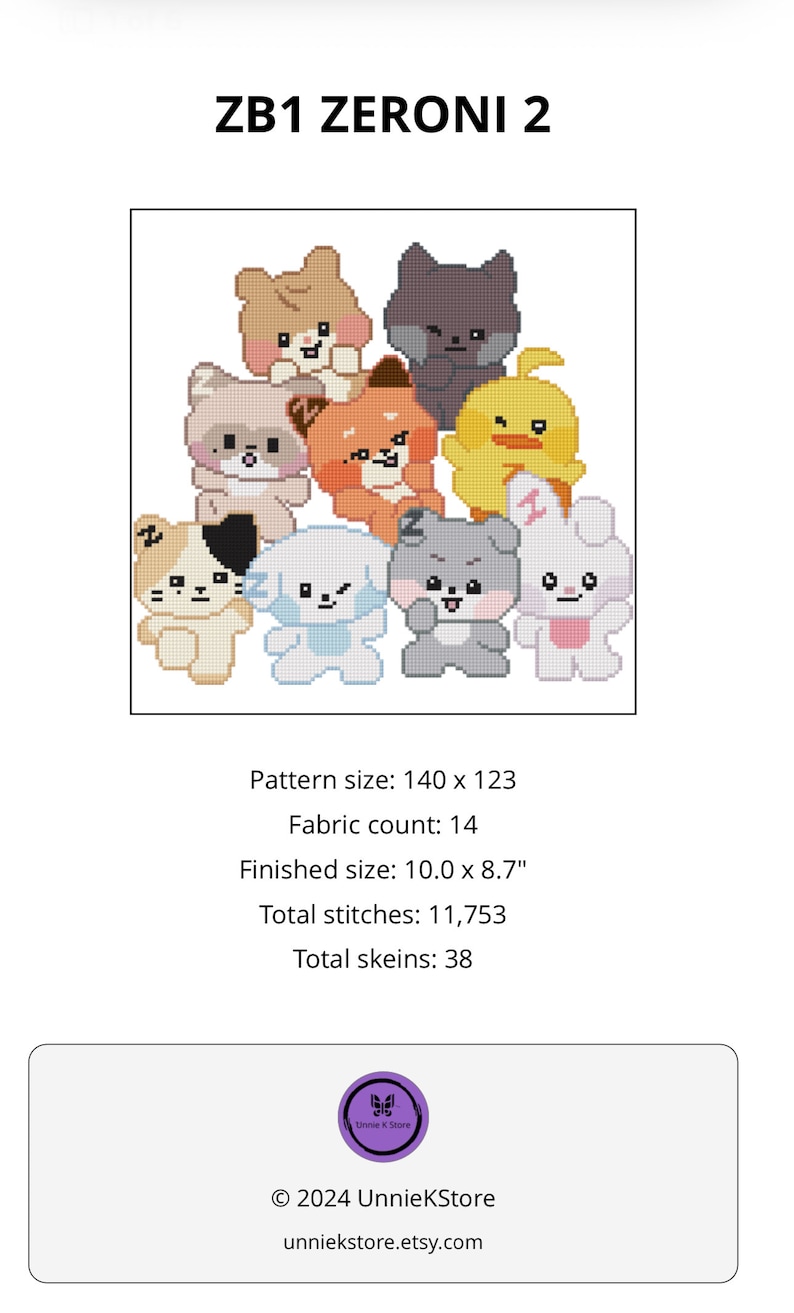 ZERONI ZB1 2 Cross Stitch Pattern - Etsy