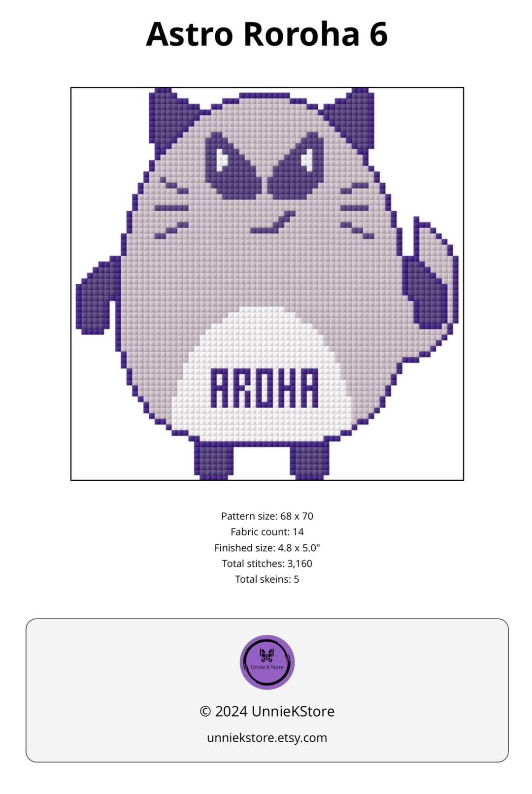 Kpop Astro Roroha Aroha Wooah/rocky Cross Stitch Pattern - Etsy