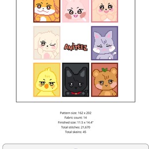 Kpop Ateez Aniteez Group Cross Stitch Pattern - Etsy