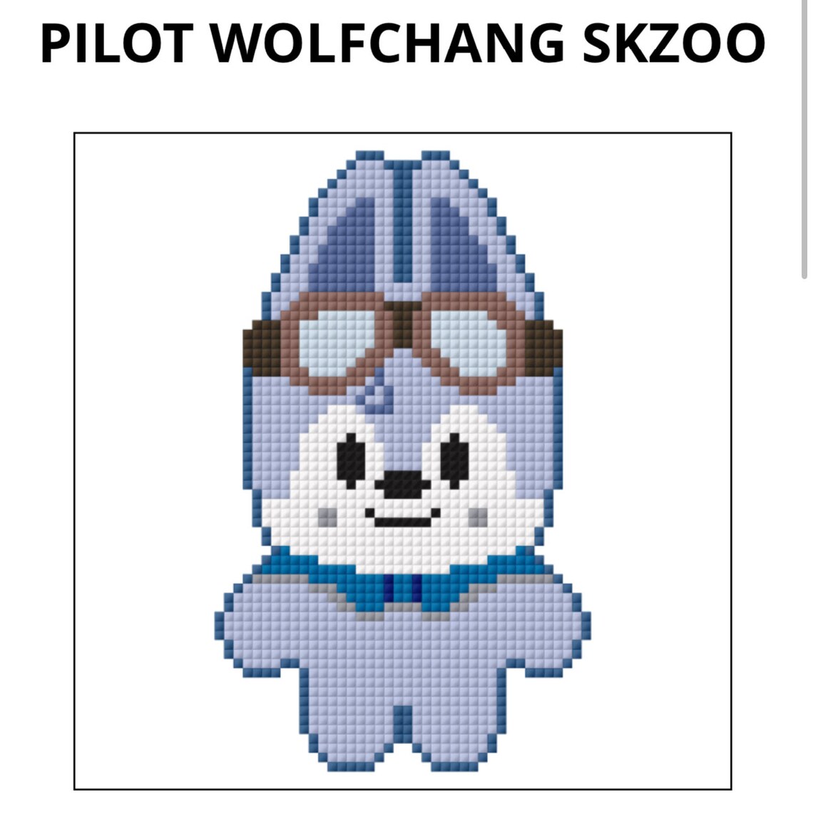 Kpop SKZOO Wolf Chan Pilot/ Bangchan Cross Stitch Pattern - Etsy