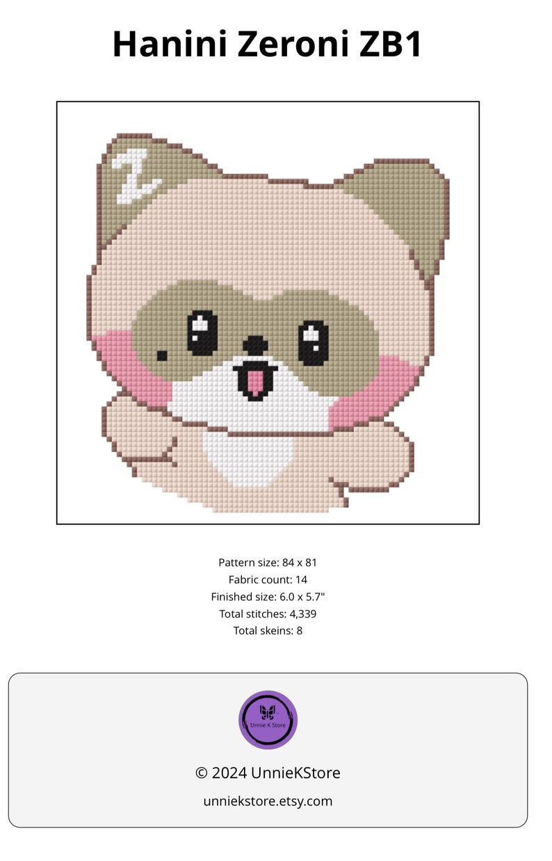 HANINI Zeroni ZB1 Cross Stitch Pattern - Etsy