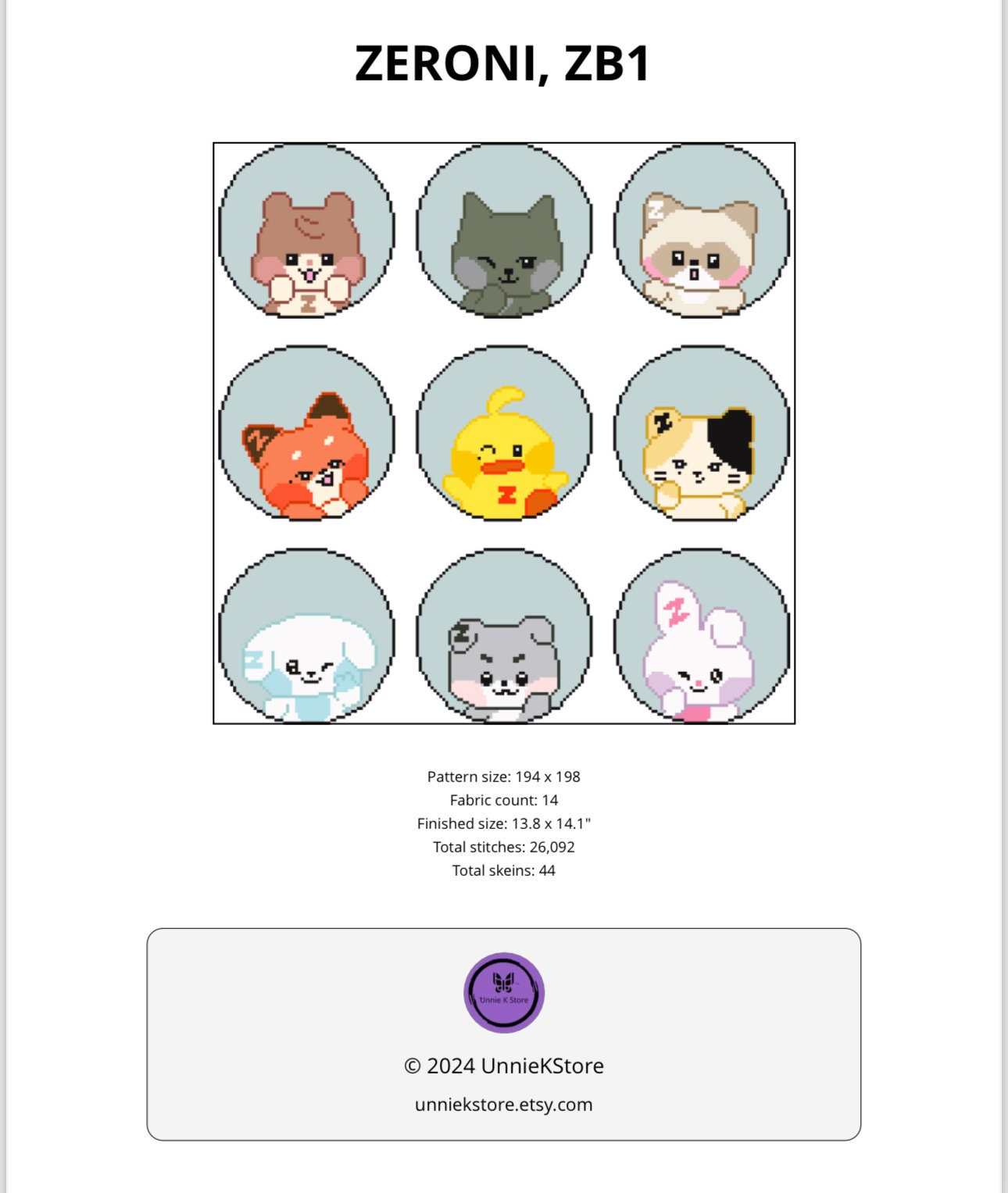 ZERONI ZB1 Cross Stitch Pattern - Etsy