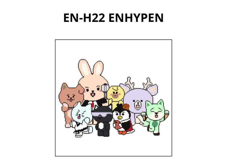 KPOP EN-H22 ENHYPEN Emojis Group Cross Stitch Pattern - Etsy