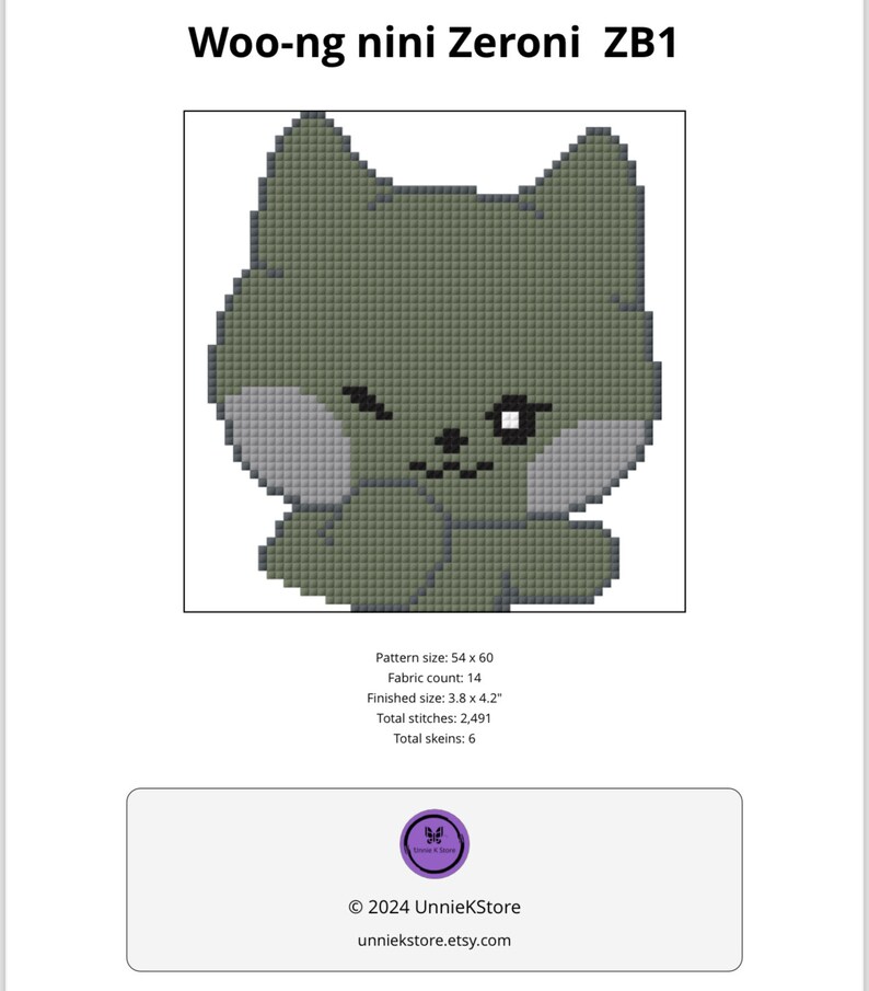WOONGNINI Zeroni ZB1 Cross Stitch Pattern - Etsy