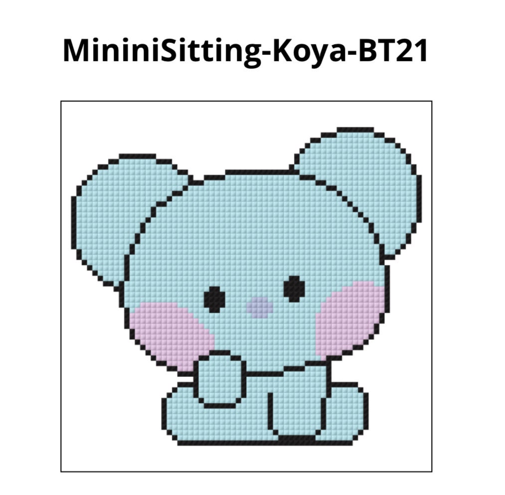 Kpop BT21 Mini Sitting Koya Cross Stitch Pattern - Etsy