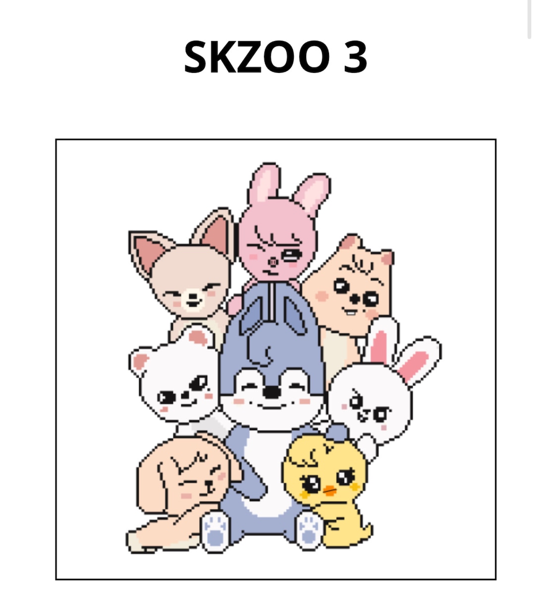 Kpop SKZOO 3 Cross Stitch Pattern - Etsy