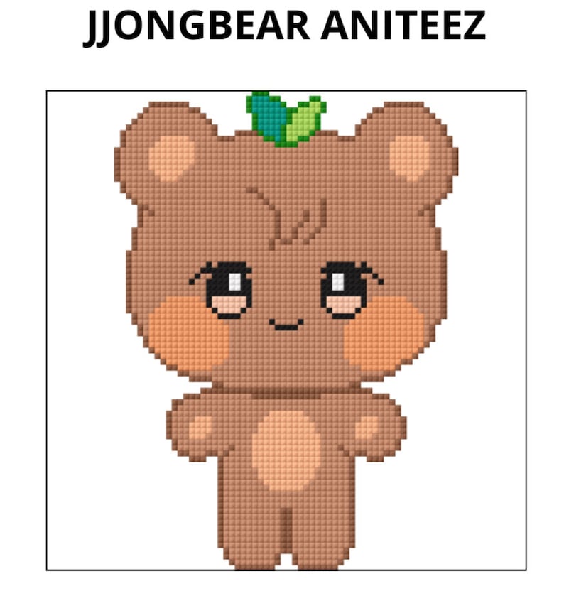 Kpop Ateez Aniteez Jjongbear Cross Stitch Pattern - Etsy