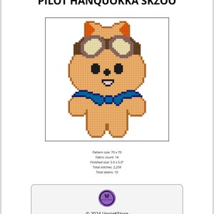 Kpop SKZOO Han Quokka Pilot/ Han Cross Stitch Pattern - Etsy