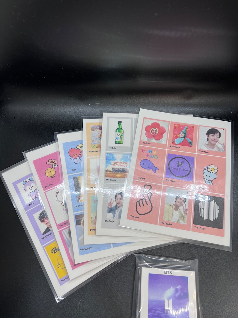 K Pop BTS/BT21 Lotery or Bingo Game - Etsy