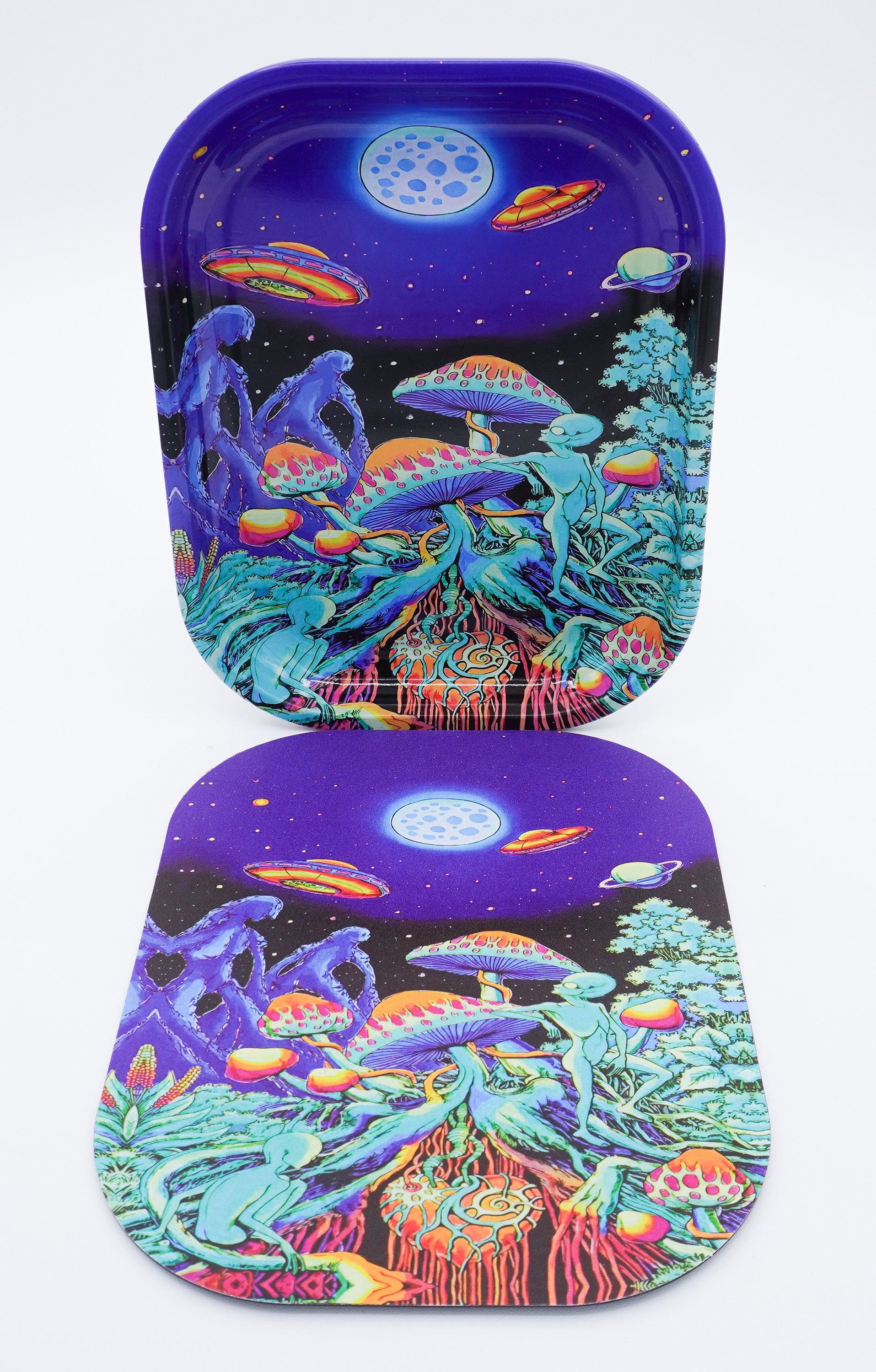 Rolling Tray Small Space Alien-inspired With Magnetic Lid Small Rolling ...