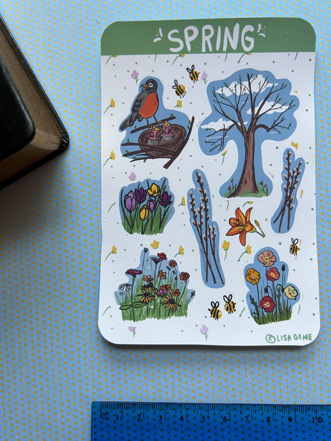 Spring Sticker Sheet Bullet Journal and Scrapbook Stickers Cute ...