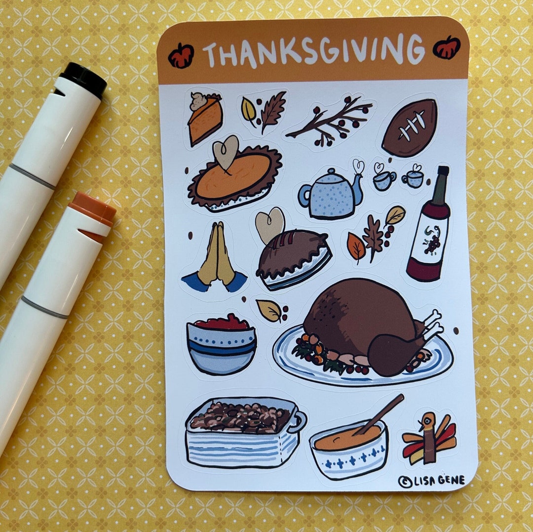 Thanksgiving Sticker Sheet - Etsy