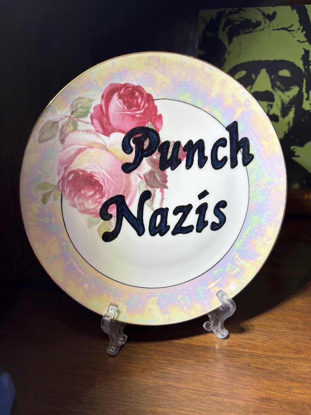 Punch Nazis Plate With Irridescent Shine - Etsy