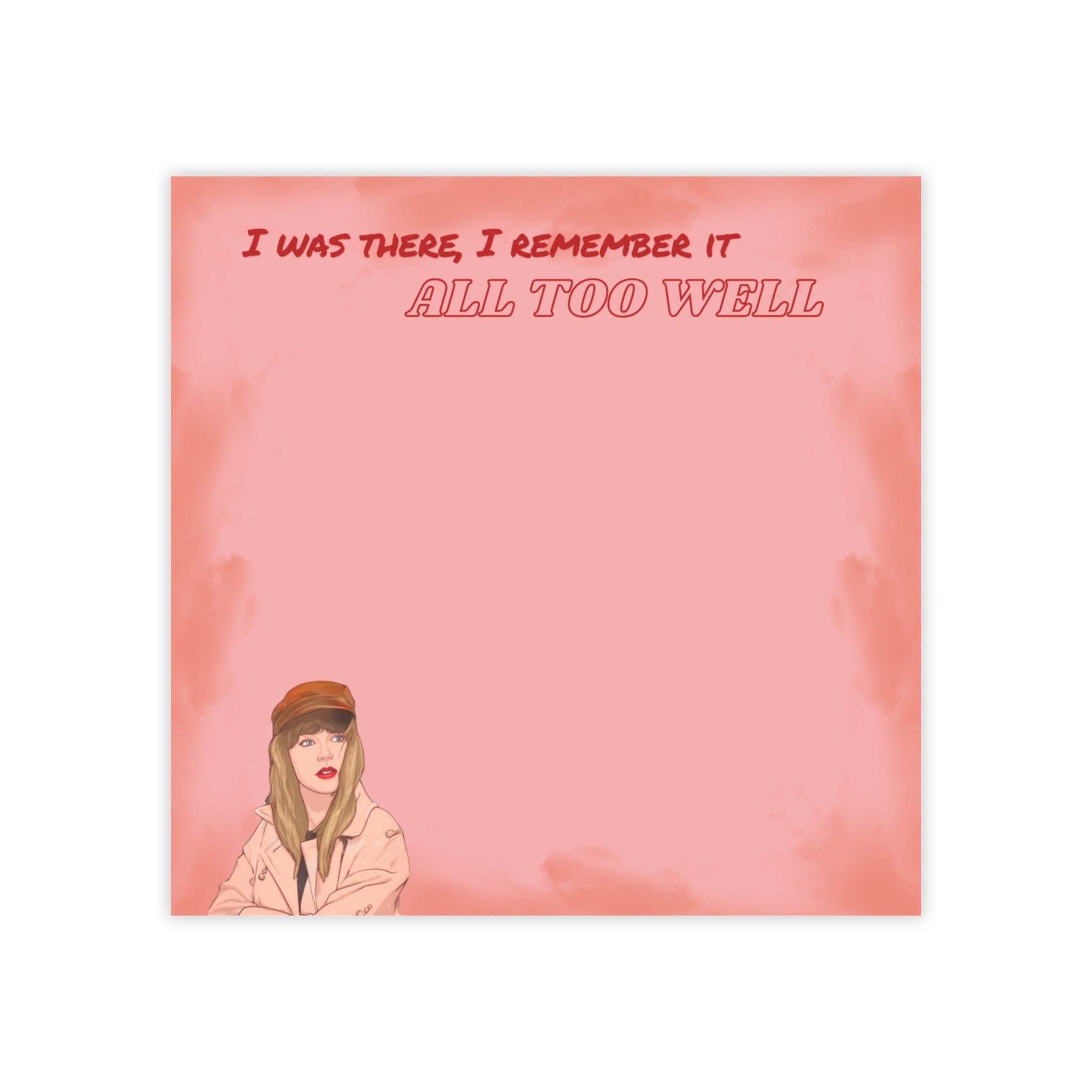 Red Taylor Swift Inspired Post-it Note Pads Swiftnotes - Etsy