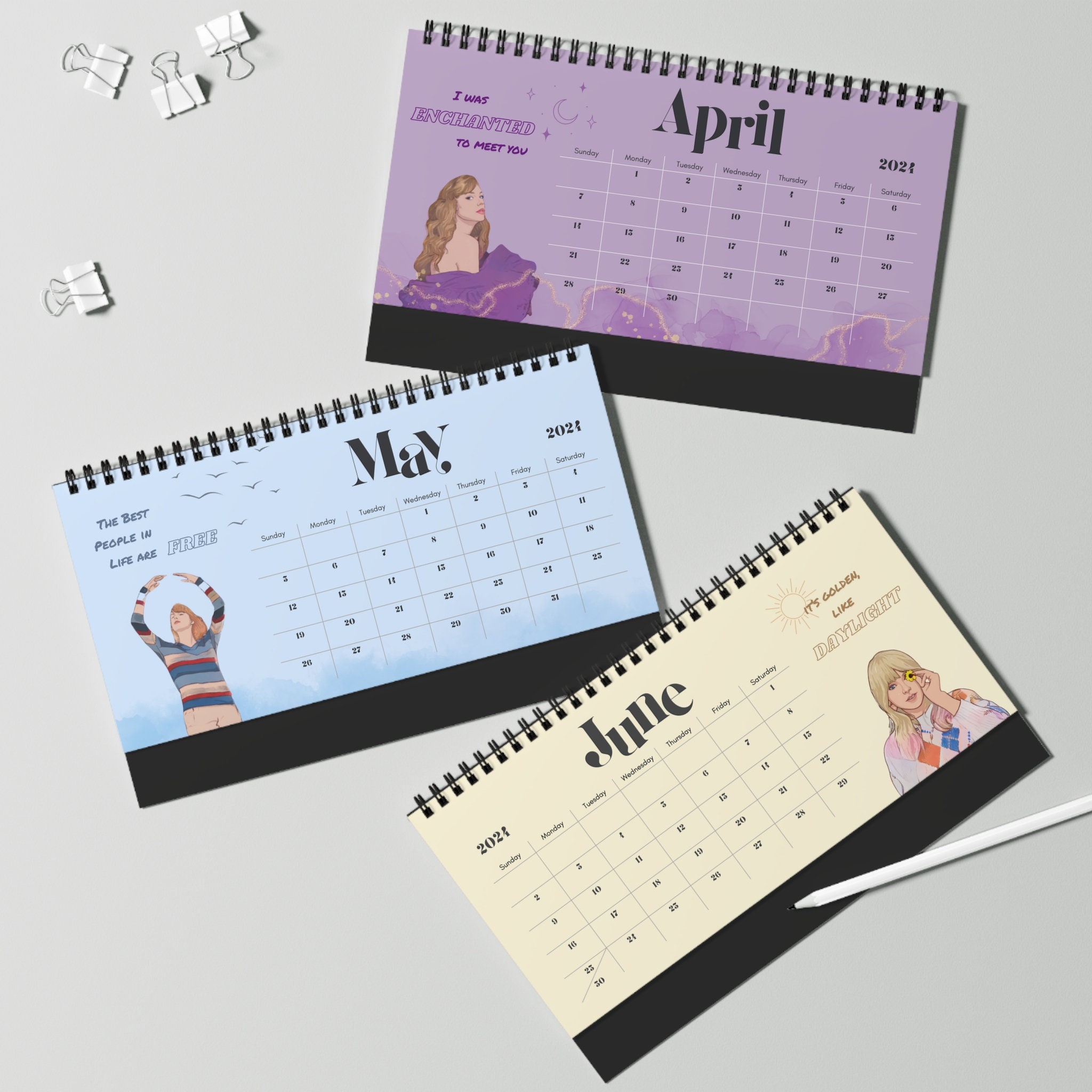 Taylor 2024 Desk Calendar - In My 2024 Era | 1989,Lover, Reputation ...