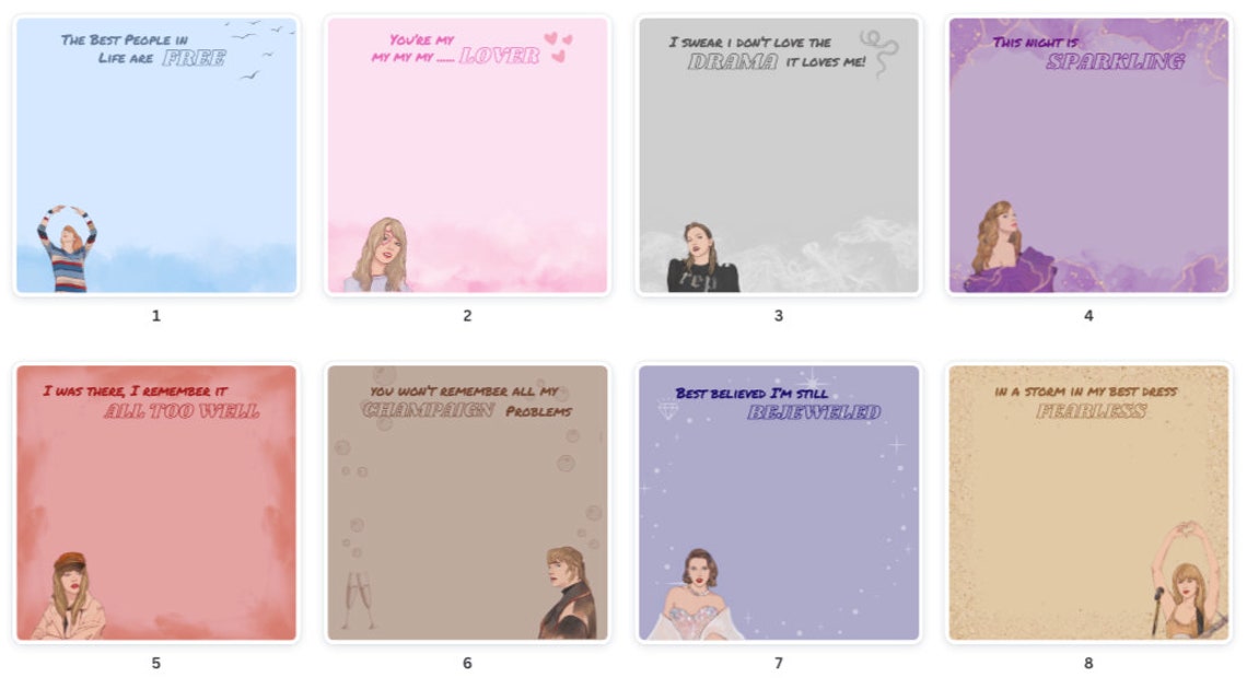 Red Taylor Swift Inspired Post-it Note Pads Swiftnotes - Etsy