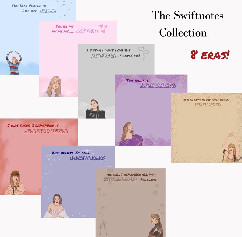 Evermore Taylor Swift Inspired Post-it Note Pads Swiftnotes - Etsy