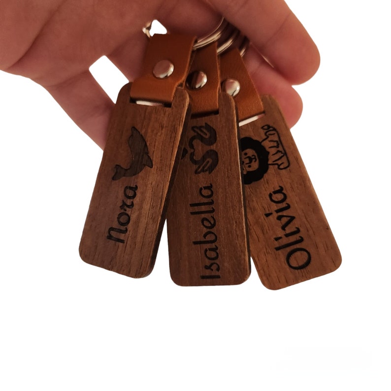 Customized Wooden Keychain, Personalized Wooden Keychain, Engraved ...