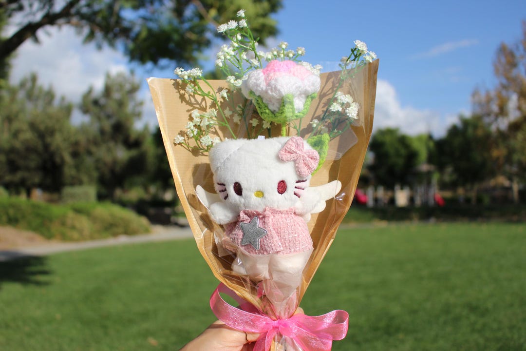 Sanrio Crochet Hello Kitty Bouquet, Sanrio Angle Series, Crochet ...