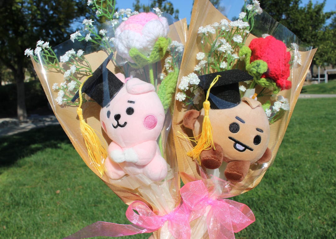 Graduation Bouquet, BTS Crochet Graduation Bouquet, BT21 Bouquet, K POP ...