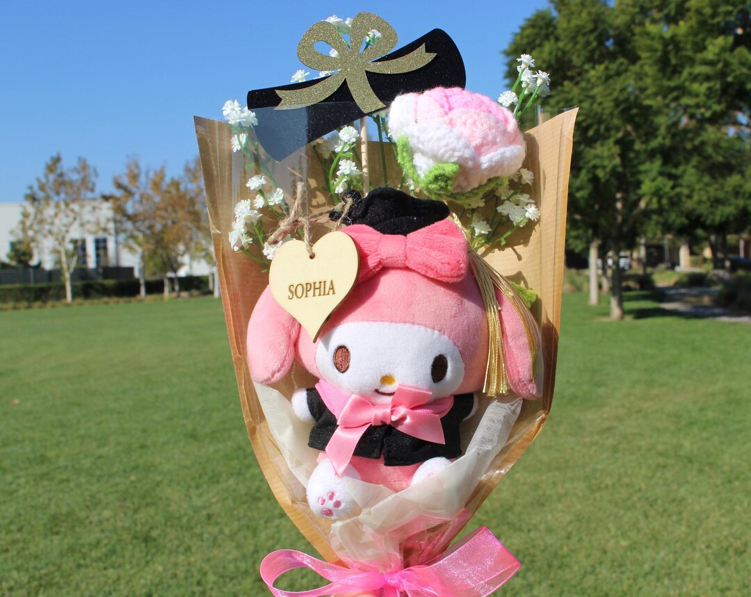 Graduation Bouquet, Personalized Crochet Sanrio Bouquet, My Melody ...