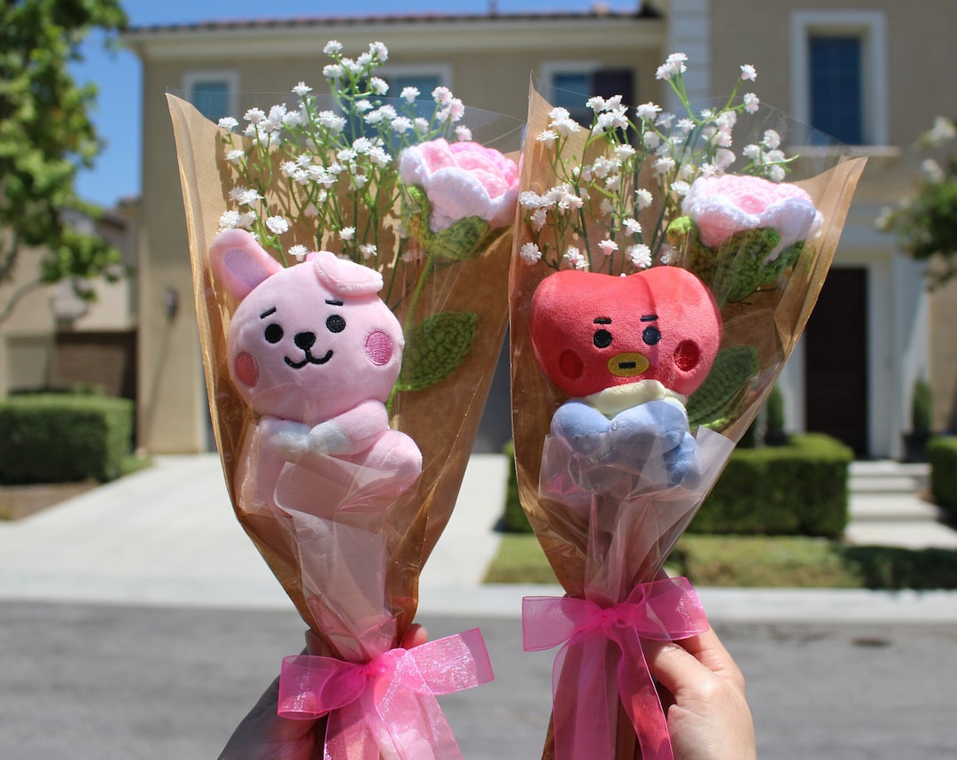 BTS Crochet Bouquet, BT21 Bouquet, K POP Boy Group Bouquet, K Pop ...