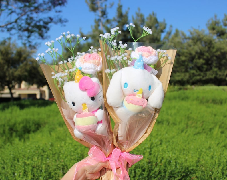 Sanrio Crochet Bouquet, Sanrio Birthday Series, Crochet Flowers Bouquet ...