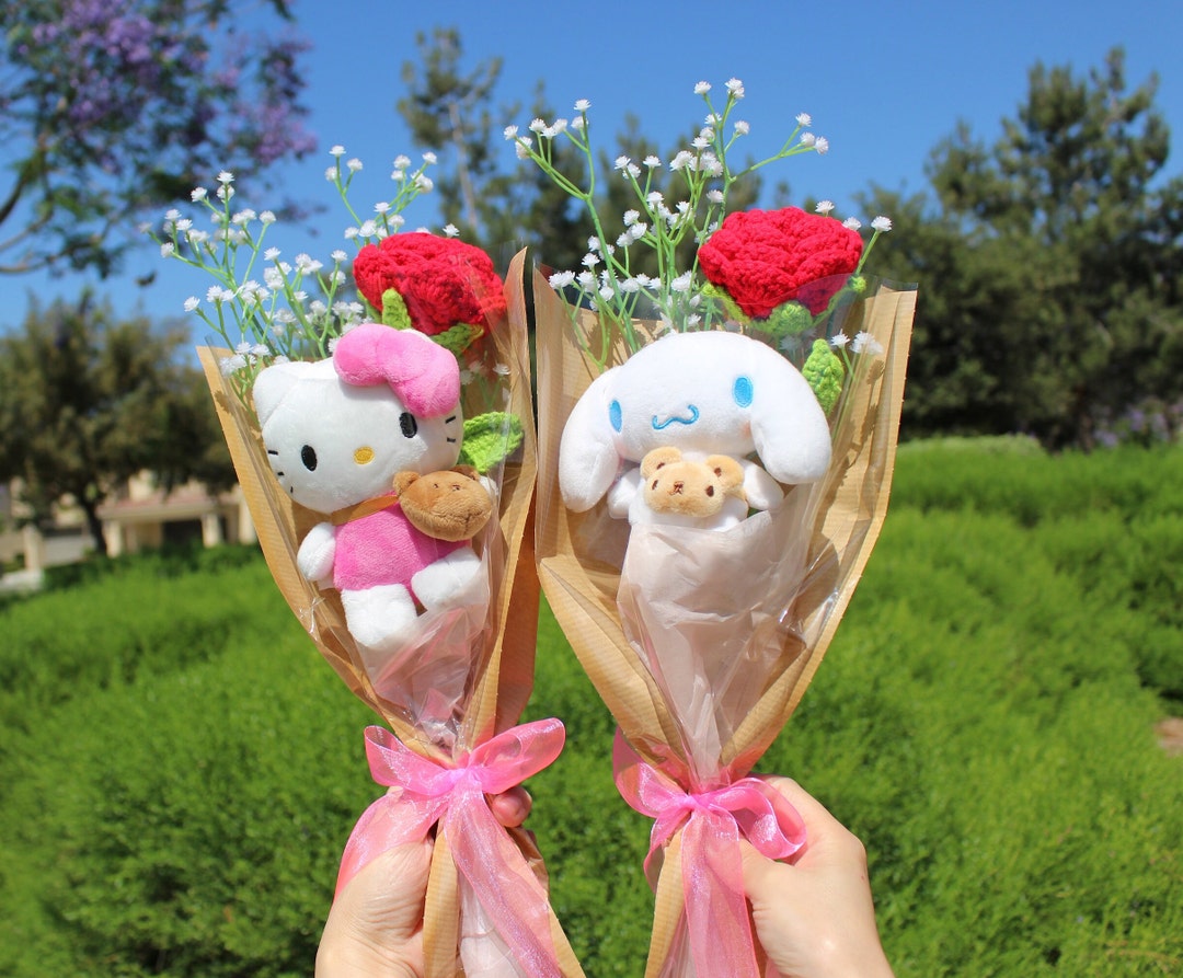 Sanrio Crochet Bouquet, Sanrio Friends Series, Crochet Flowers Bouquet, Sanrio Bouquet, Birthday ...