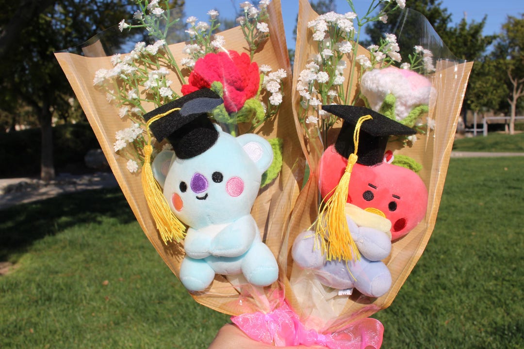Graduation Bouquet, BTS Crochet Graduation Bouquet, BT21 Bouquet, K POP ...