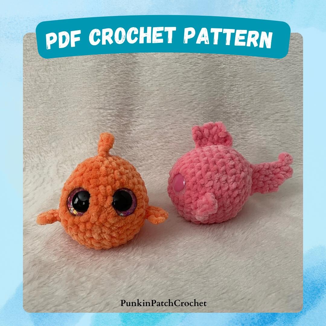 No Sew Gus the Fish Crochet Pattern, PDF Amigurumi Goldfish, Sea ...