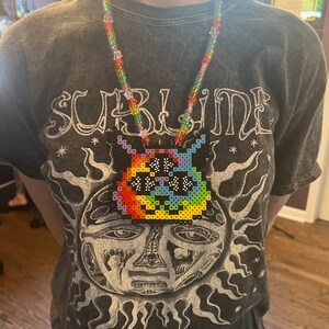 Trippy Kitty Perler Bead Necklace - Etsy