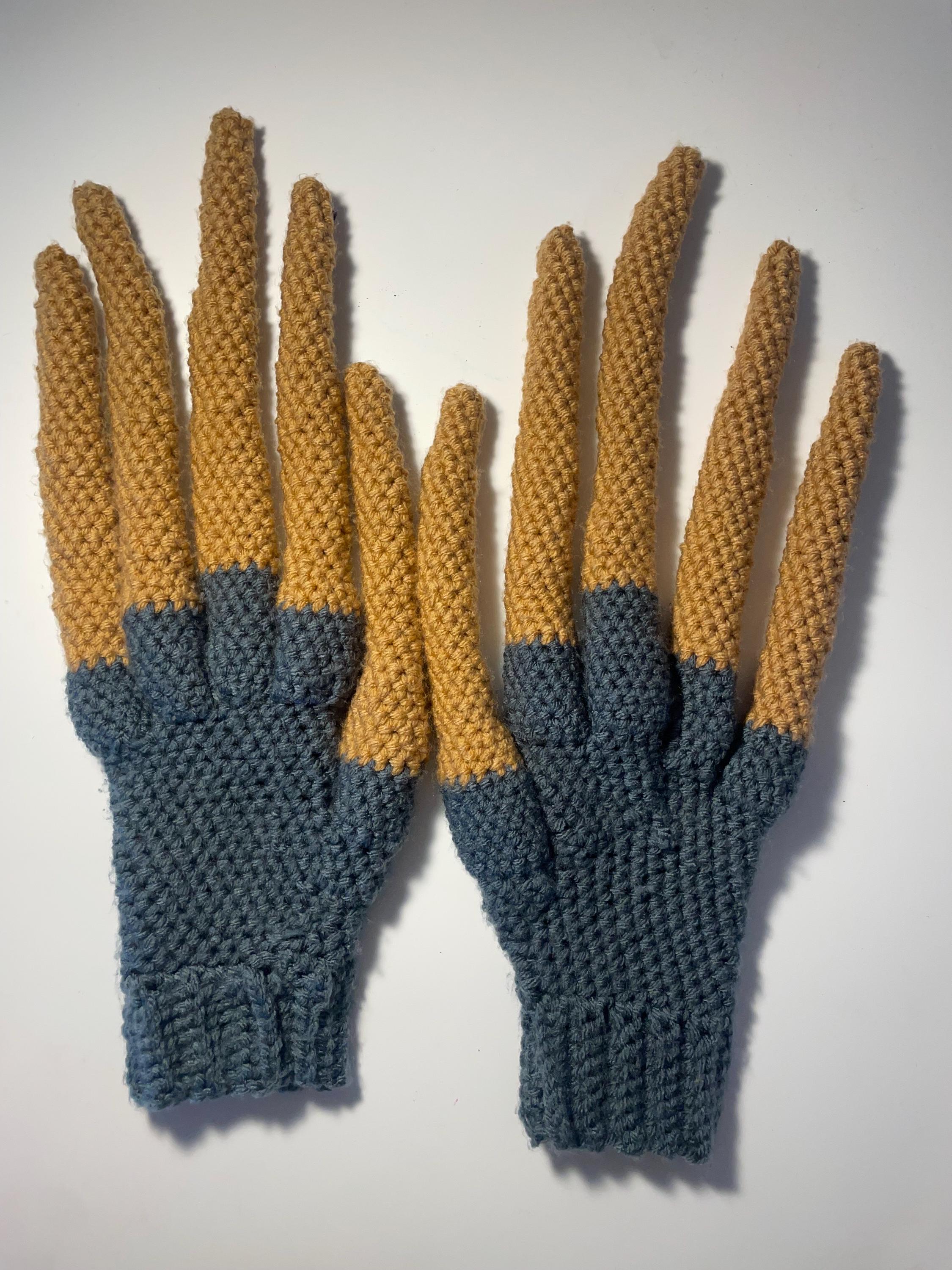 Long Finger Crochet Gloves - Etsy