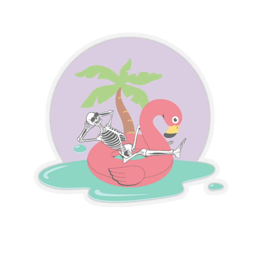 Spooky Season Poolside Vibes Decal, Halloween Flair for Your Laptop ...