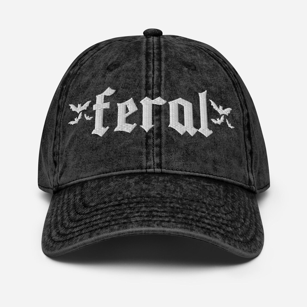 Feral Cap, Cute Bat Cap, Goth Gift, Embroidered Gender Neutral Cap ...