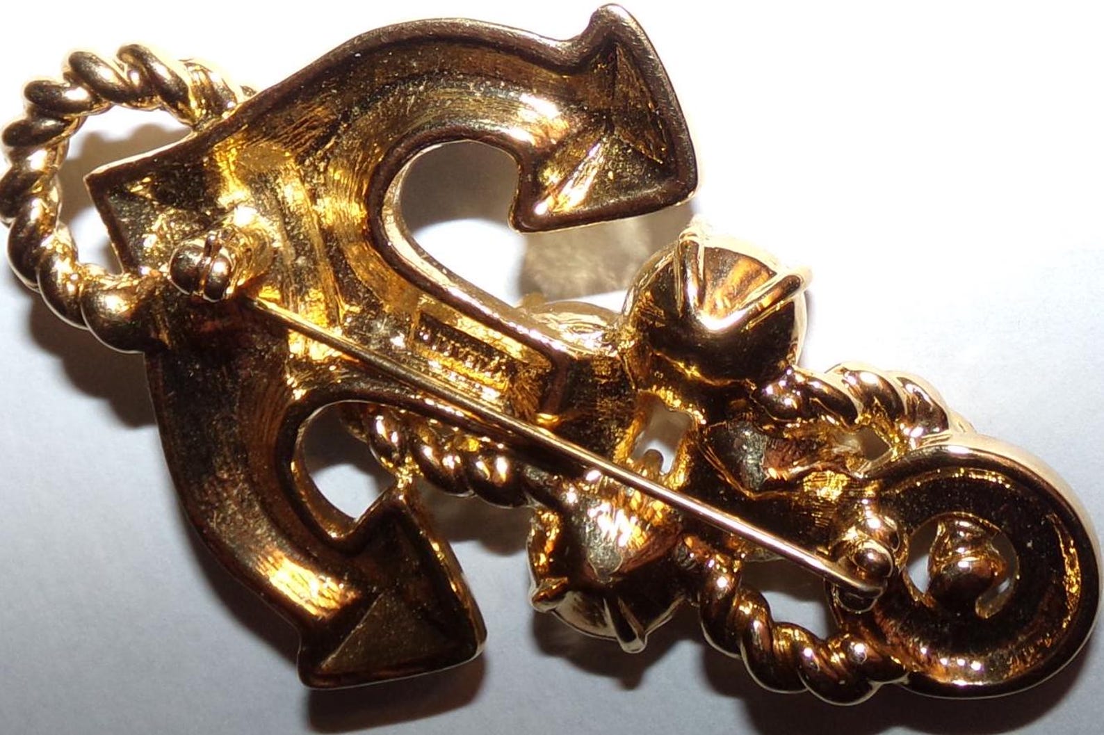 Amazing Anchor Shaped Enamel Pin Signed Trifari TM--MINTY!!! - Etsy