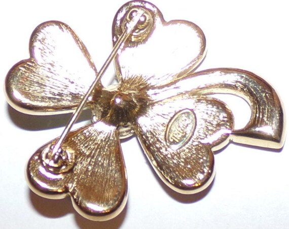 Fun enamel and rhinestone 4 leaf clover shaped pin ma… - Gem