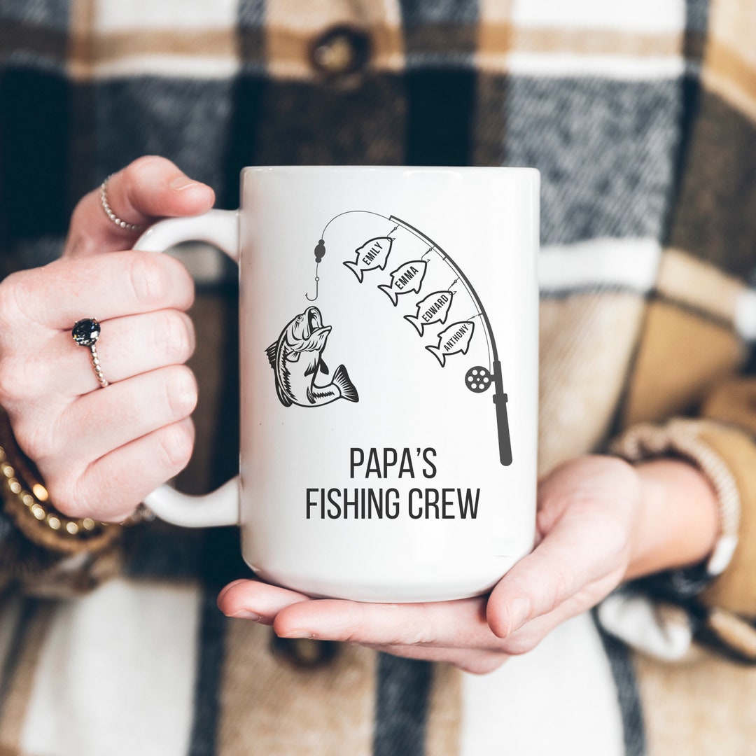 Papa Mug,personalized Mug for Papa Fishing Gift for Grandpa,custom Papa ...