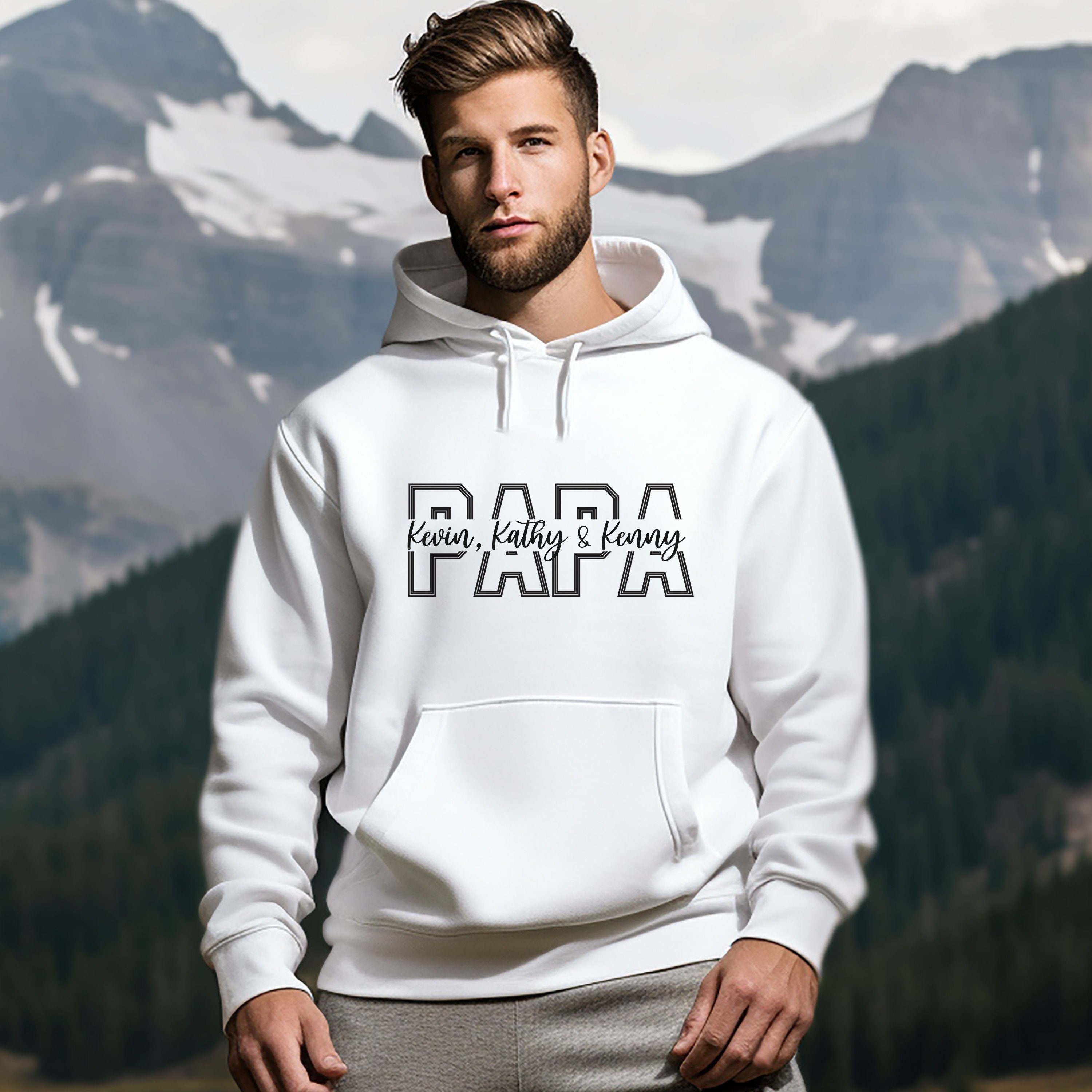 Personalized Papa Hoodie, Custom Dad Hoodie With Kids Names,christmas Gift for Dad Sweater ...