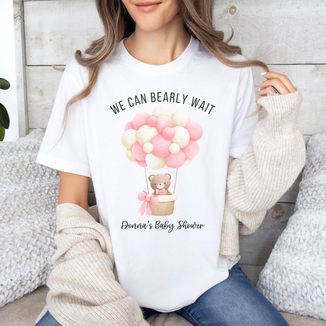 We Can Bearly Wait Baby Shower Shirts,teddy Bear Baby Shower T-shirt ...
