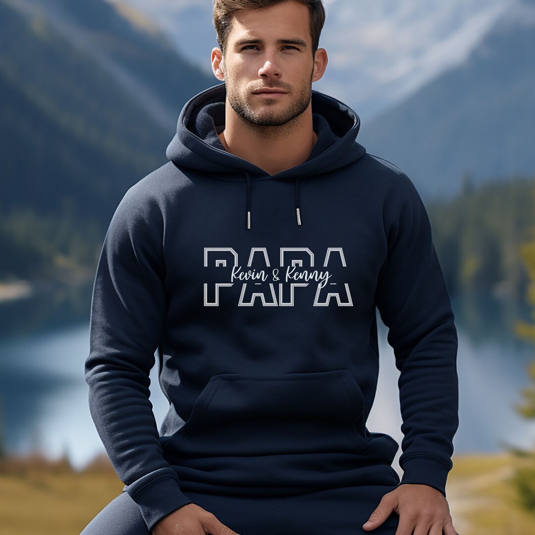 Personalized Papa Hoodie, Custom Dad Hoodie With Kids Names,christmas ...