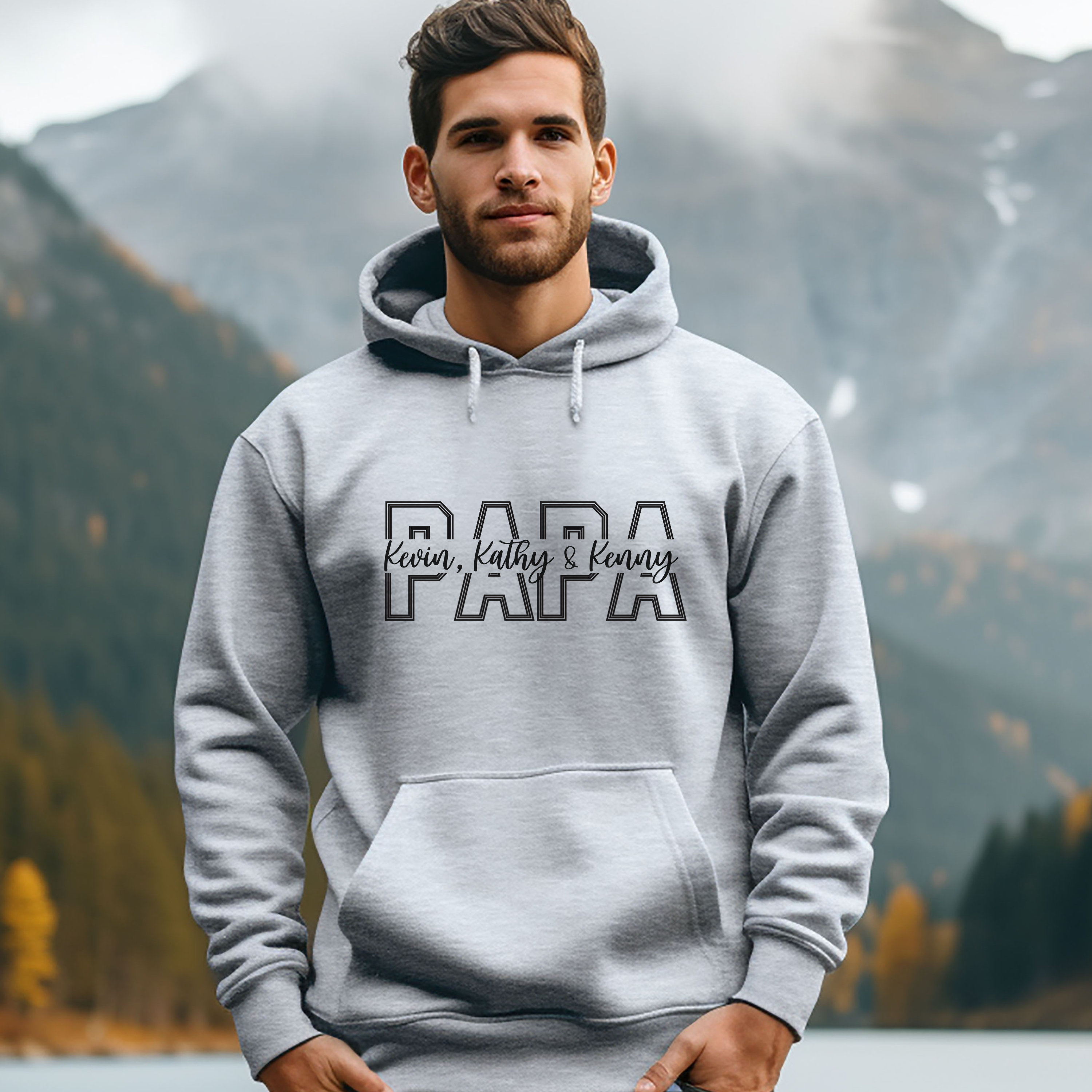 Personalized Papa Hoodie, Custom Dad Hoodie With Kids Names,christmas ...