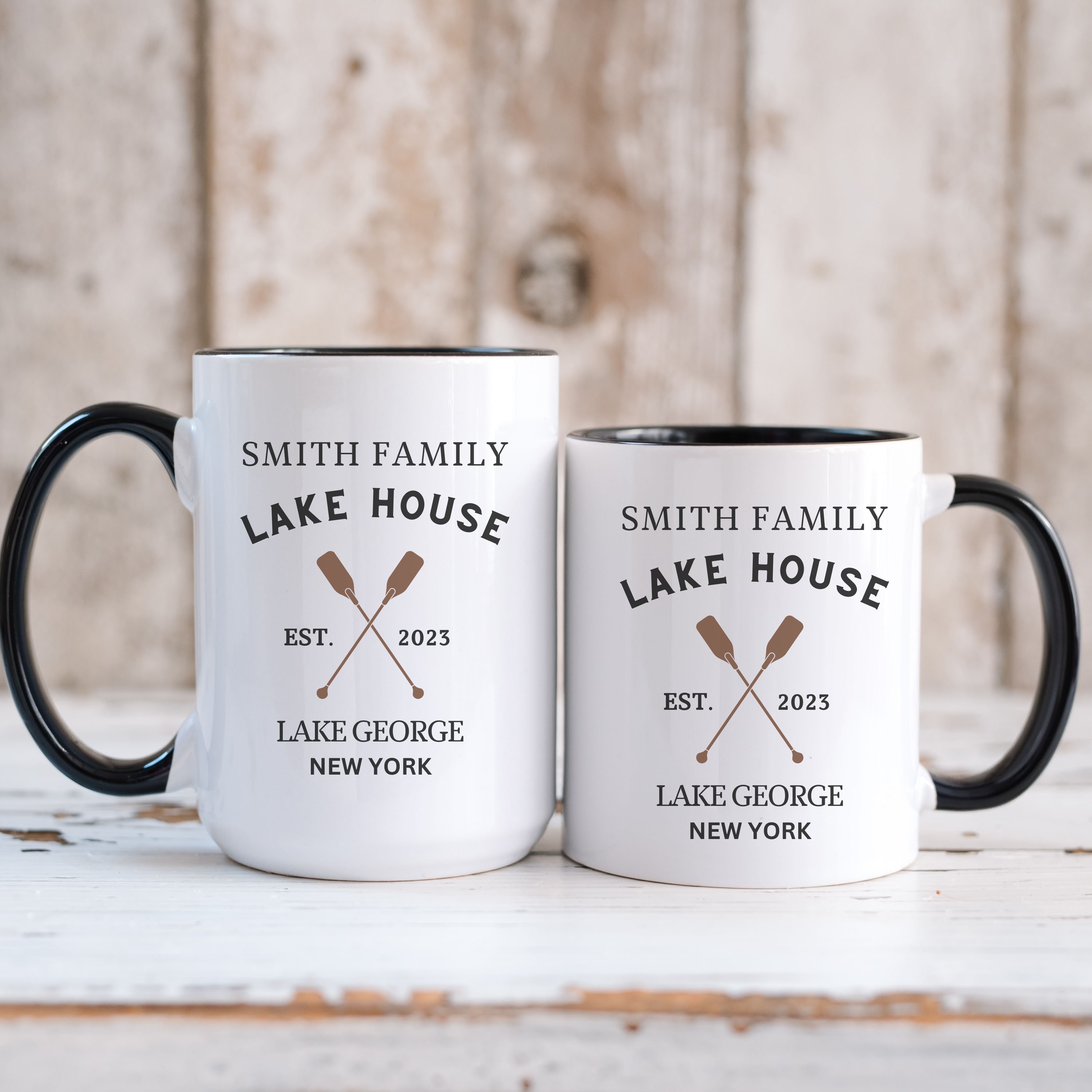 Custom Family Lake House Mug, Personalized Lake House Gift, New Cabin ...