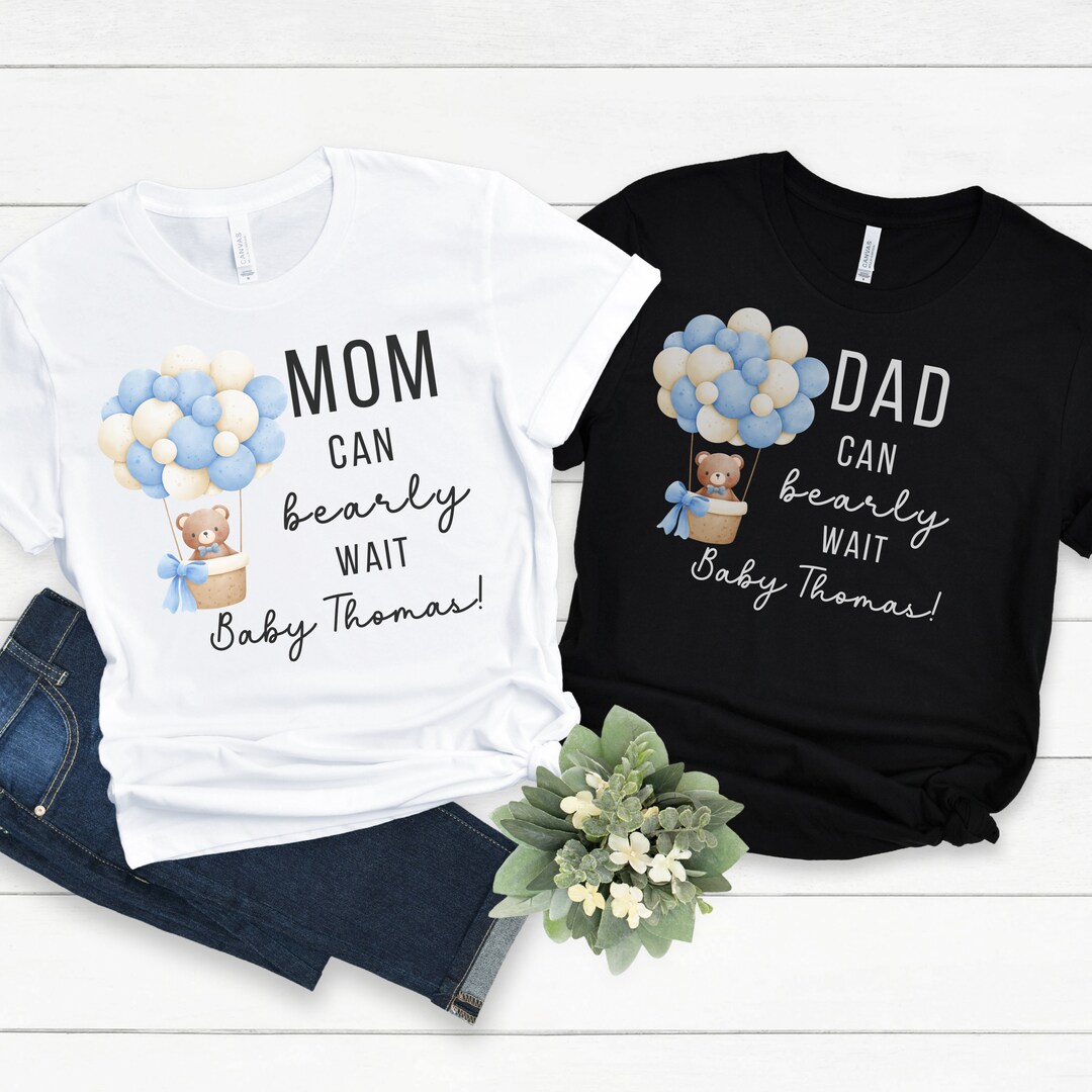 We Can Bearly Wait Baby Shower Shirts,teddy Bear Baby Shower T-shirt ...