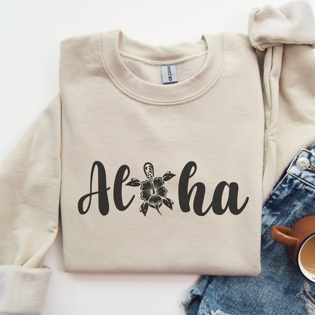Hawaii Aloha Sweatshirt, Hibiscus Flower Shirt,hawaii Vacation ...