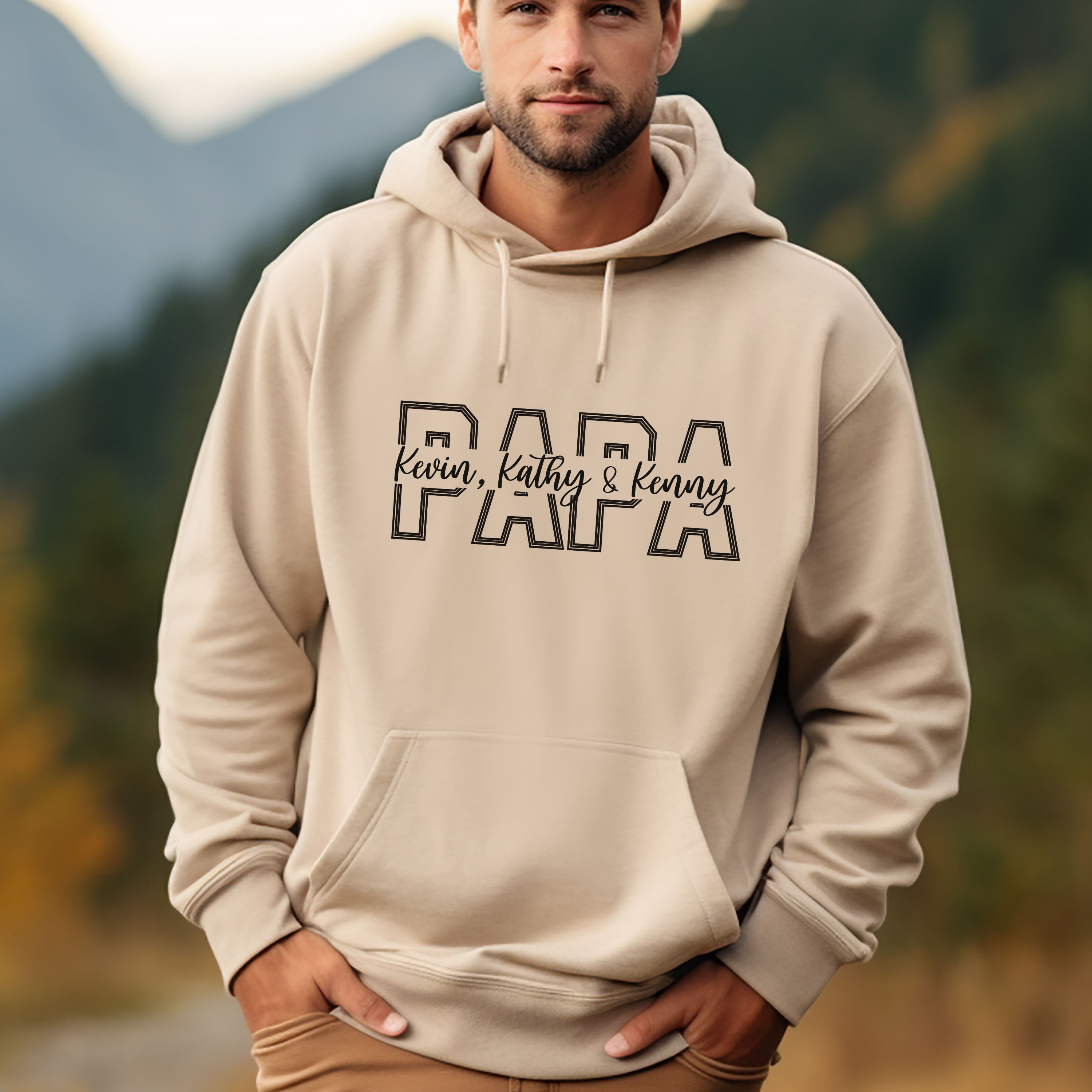 Personalized Papa Hoodie, Custom Dad Hoodie With Kids Names,christmas ...