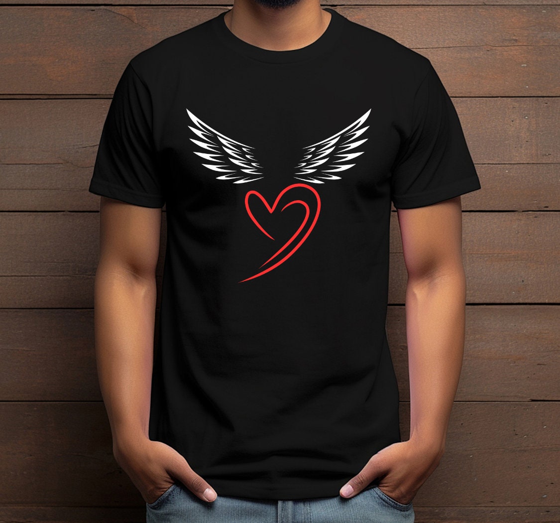 The Angel Wings T-shirt for Men & Women - Angels Wings With Heart ...