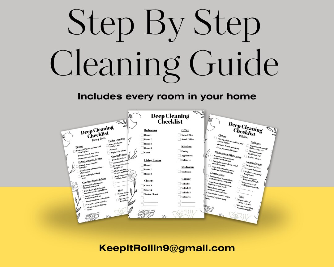Family Deep Cleaning Guide Step by Step and Room by Room Checklist - Etsy