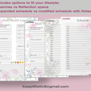 Health Log Daily Tracker Water Food Schedule Organized Gratitude Mood ...