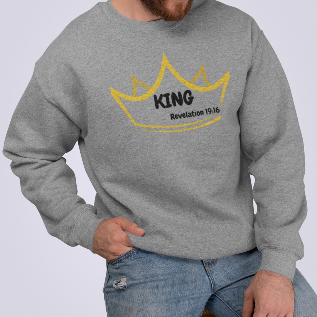 KING JESUS Sweatshirt Sport Gray Faith Gift Christian - Etsy